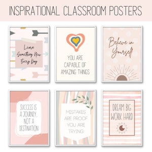 Inspirational Classroom Posters | Teacher | Back to School | Boho ...