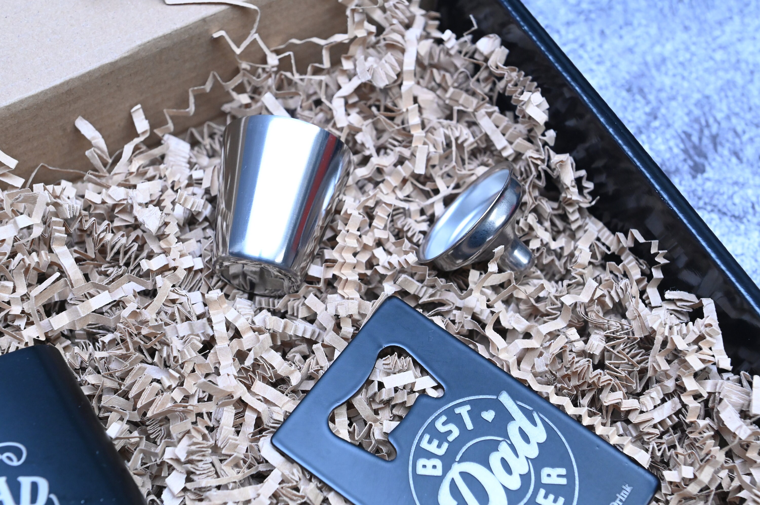 Father's Day Flask Gift Set Whiskey Label - Etsy