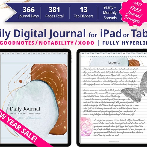 Daily Digital Journal Un-dated 365 Daily Pages Goodnotes & - Etsy