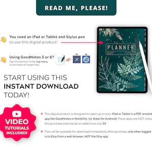 Undated Digital Planner Dark Mode, All in One iPad Planner, Goodnotes ...