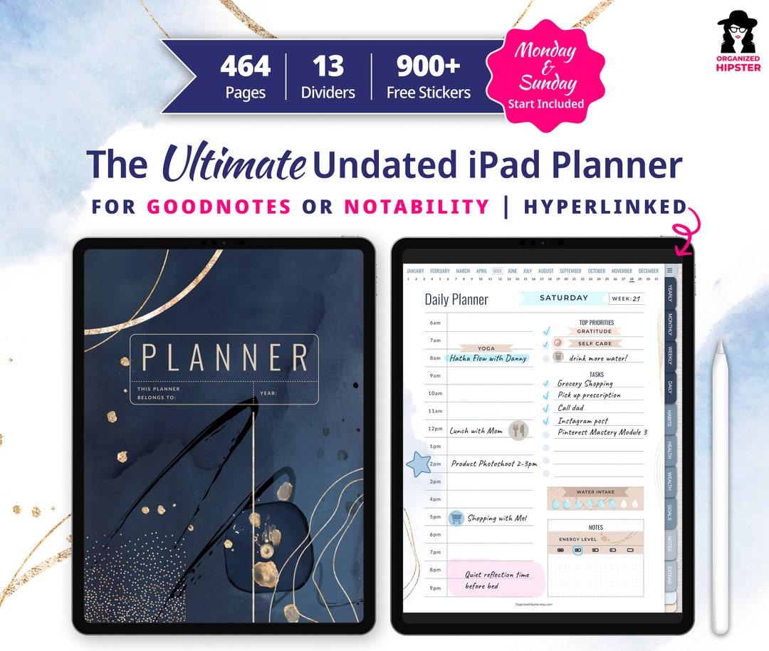 Undated iPad Planner Bundle for Goodnotes or Notability | All in One ...