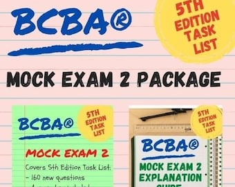 5th Edition Task List BCBA Mock Exam 1 160 Questions 5th Edition Task ...