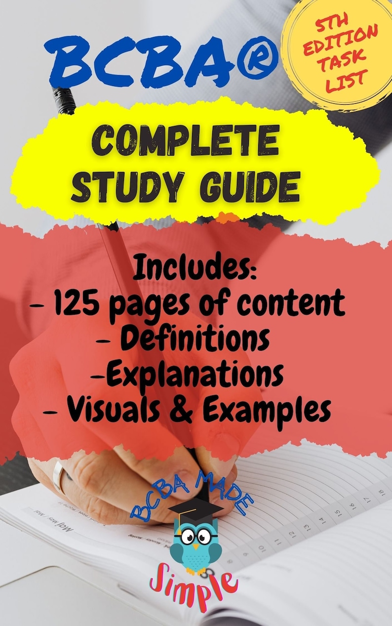 BCBA Study Guide | 5th Edition Task List | BCBA Exam Guide | 125 Pages ...