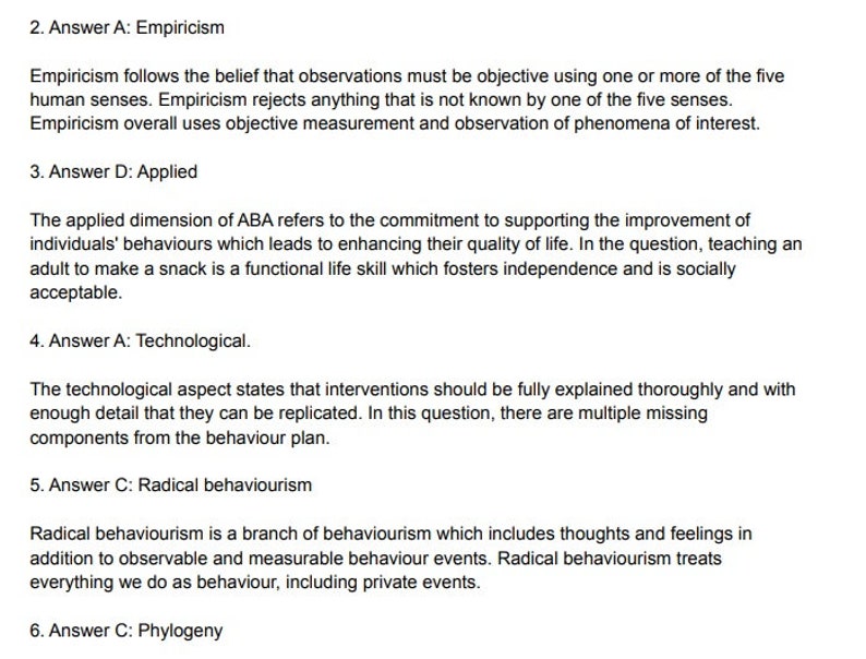 5th Edition Task List BCBA Mock Exam 1 & 2 | 160 Questions Each ...