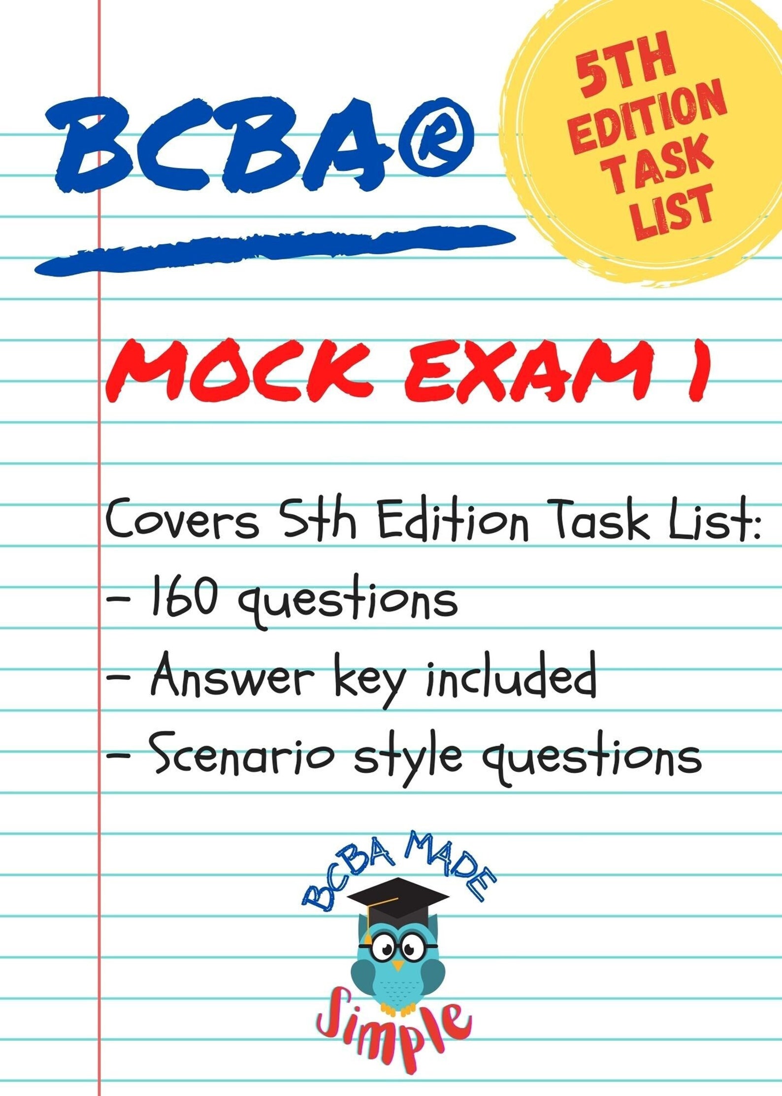 5th Edition Task List BCBA Mock Exam 1 | 160 Questions | 5th Edition ...