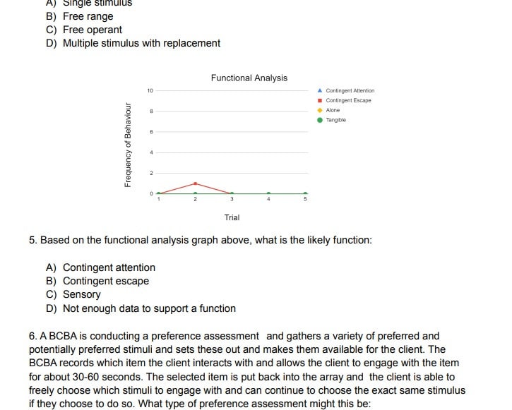 5th Edition Task List BCBA Mock Exam 1 & 2 160 Questions Each ...