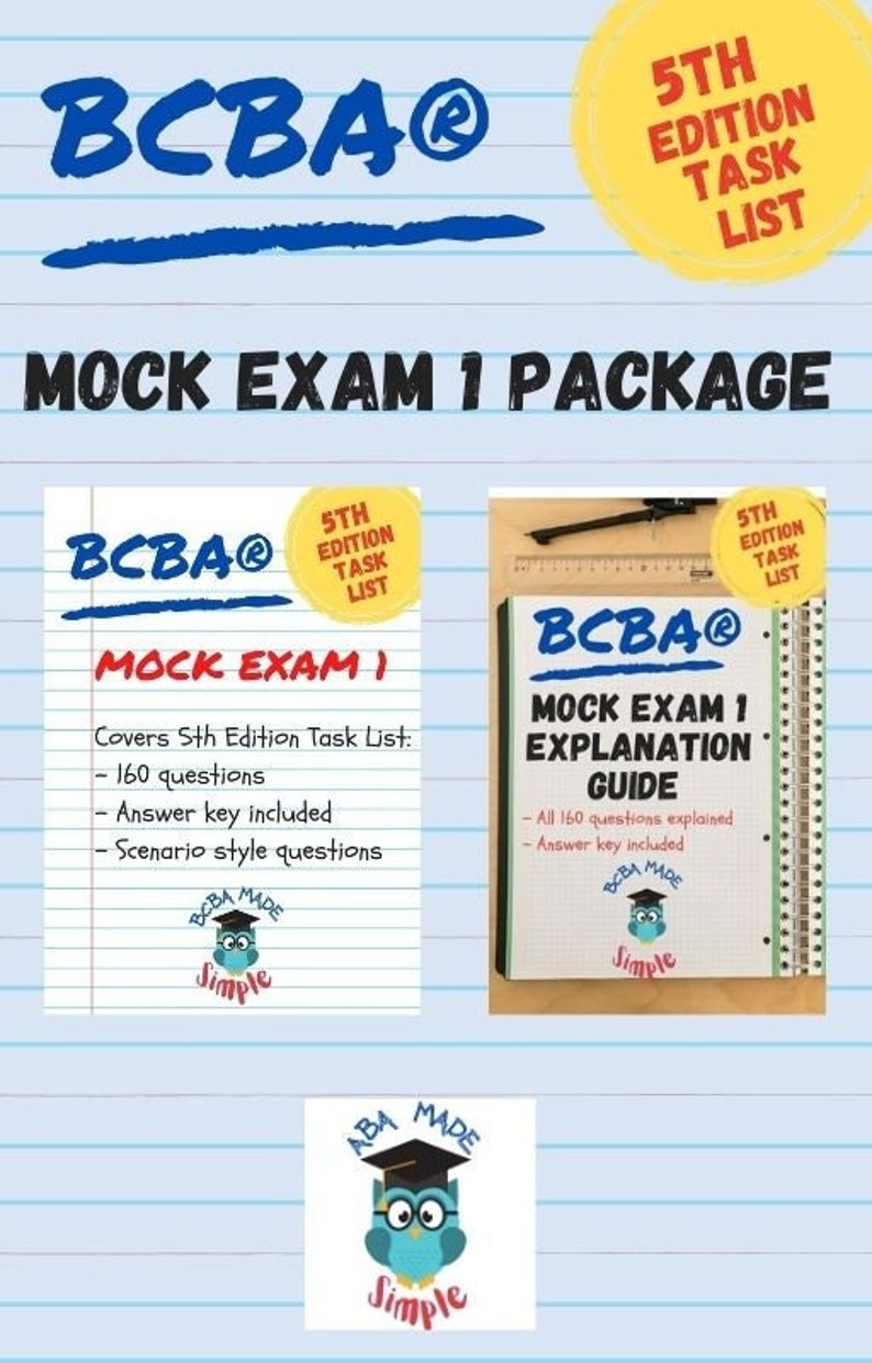 5th Edition Task List BCBA Mock Exam 1 | 160 Questions | Explanation ...