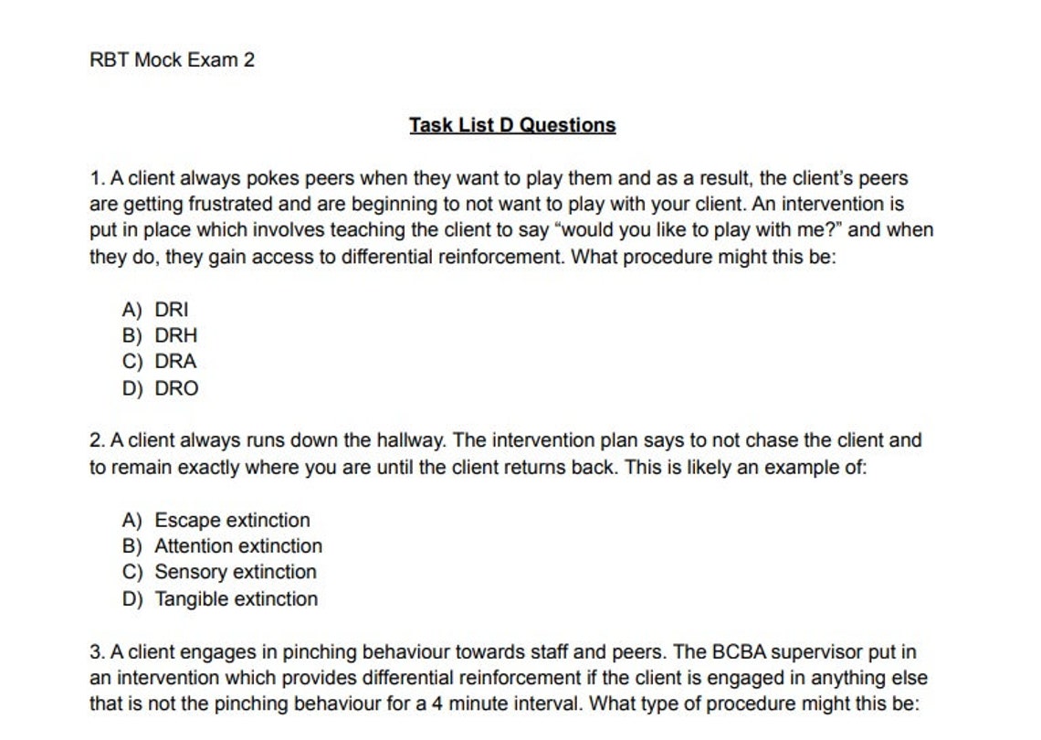 RBT Study Guide and Mock Exams 3 RBT Mock Exams Study - Etsy