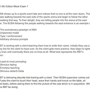 5th Edition Task List BCBA Mock Exam 1 | 160 Questions | 5th Edition ...