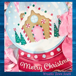 Pink Candyland Pastel Gingerbread House Front Door Holiday Christmas ...
