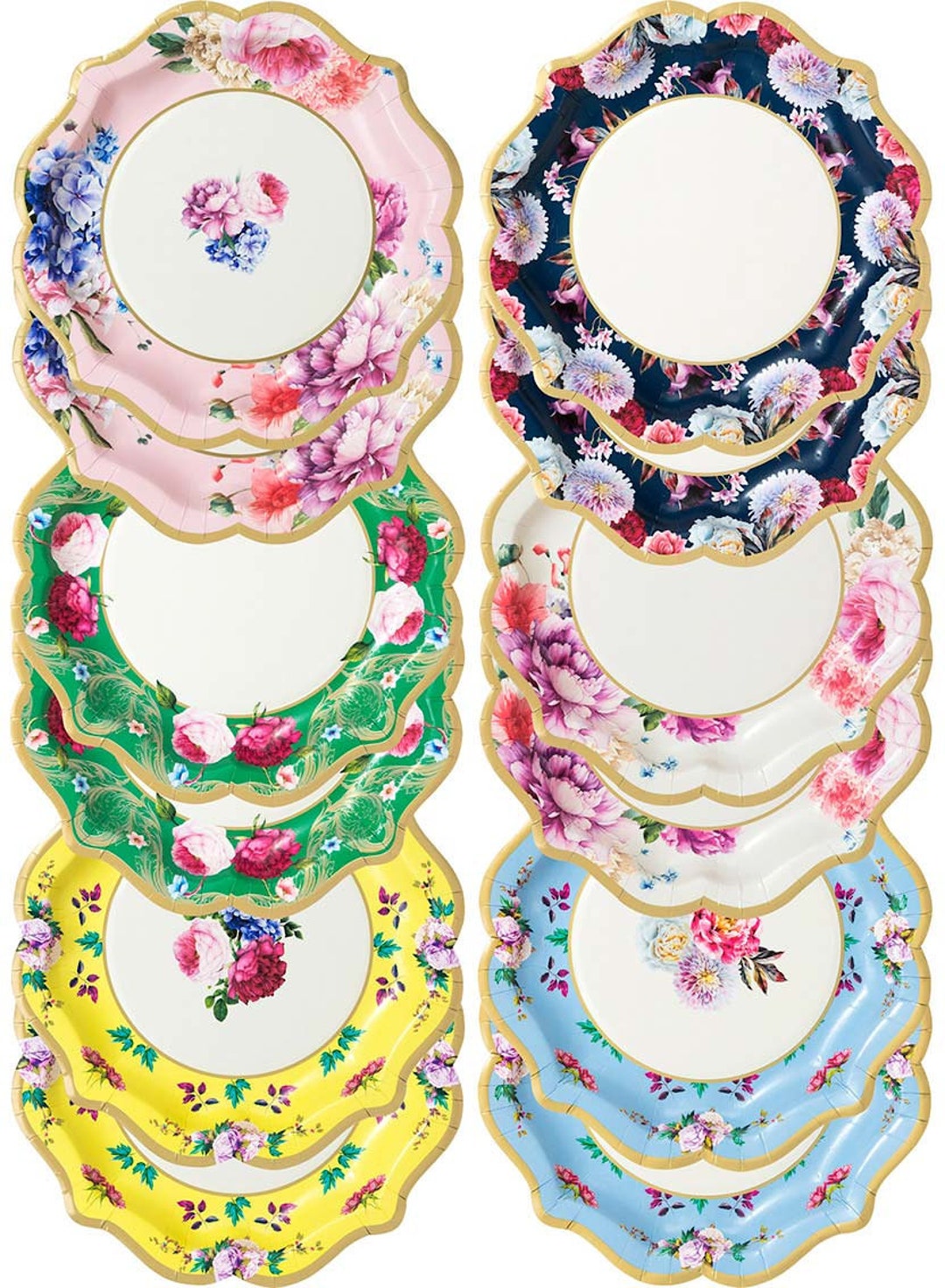 Truly Scrumptious Tea Party Paper Plates - 6 Floral Pattern - Etsy