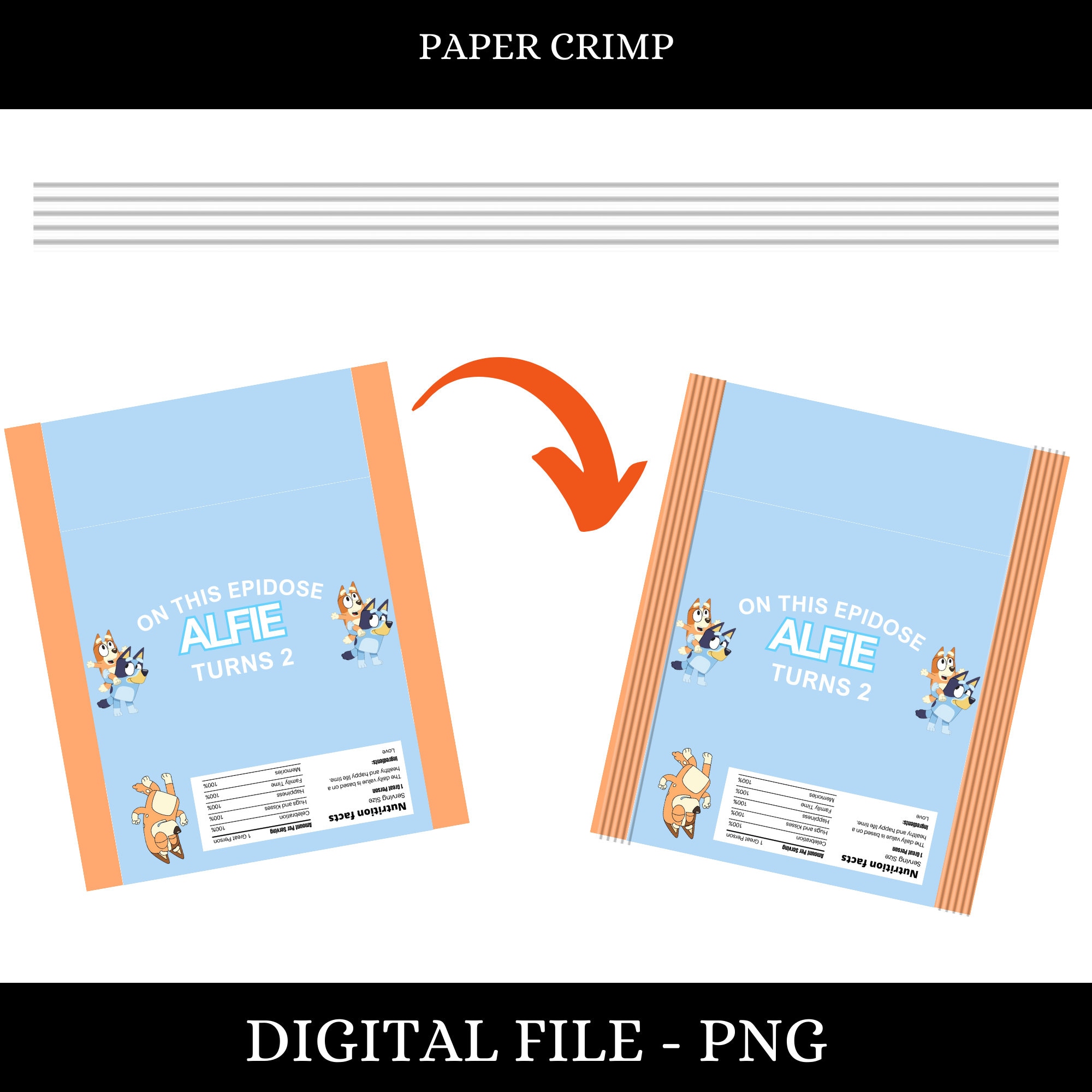 Paper Crimps PNG: PNG Images for Chip Bags, Party Favors & Crafts ...