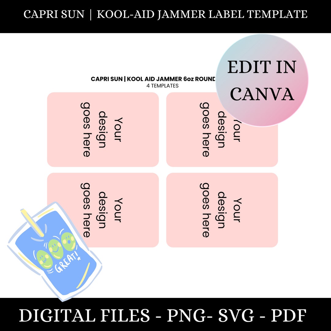 Personalized Capri Sun Labels,printable Template, Birthday Party Favor ...