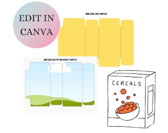 Cereal Template Cereal Box Party Favor Template Cereal Box DIY SVG ...