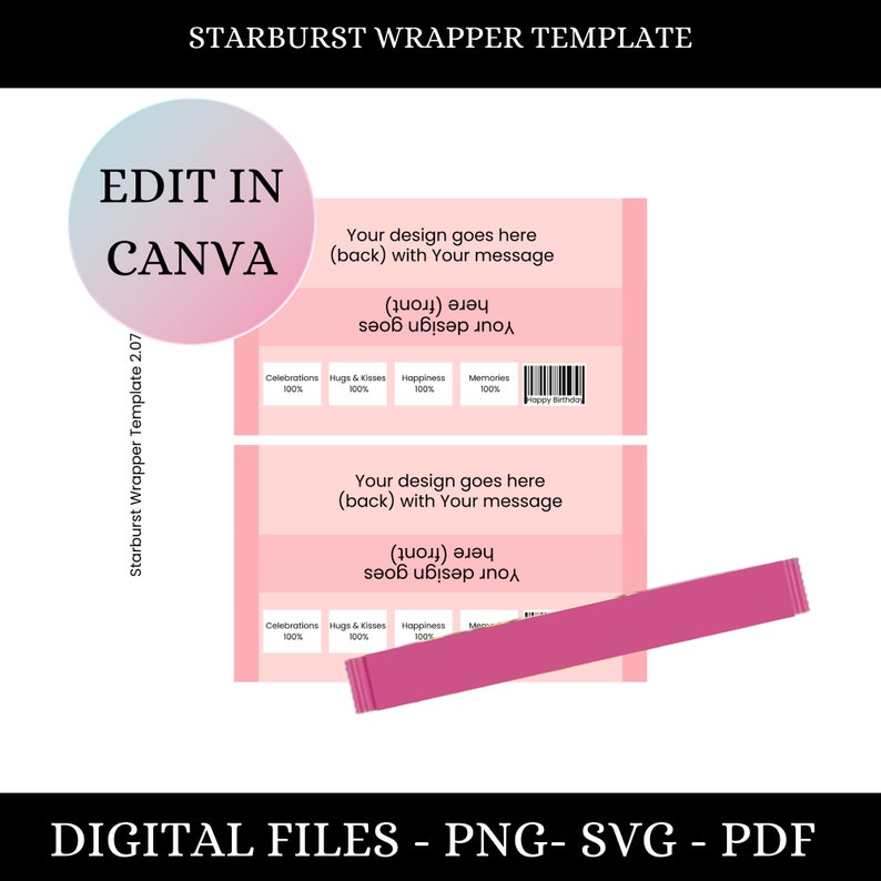 Personalized Starburst Wrapper, Printable Template, Birthday Party ...