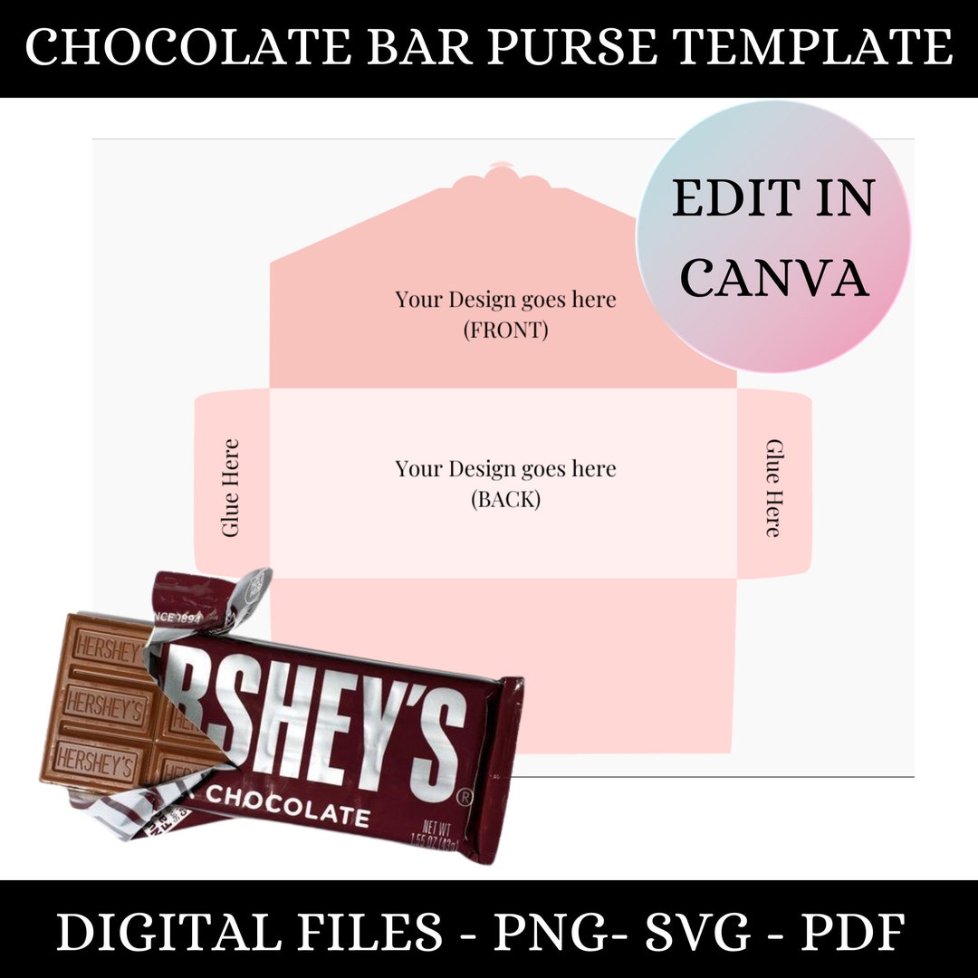 Chocolate Bar Purse Template Svg, Chocolate Bar Purse, DIY Chocolate ...