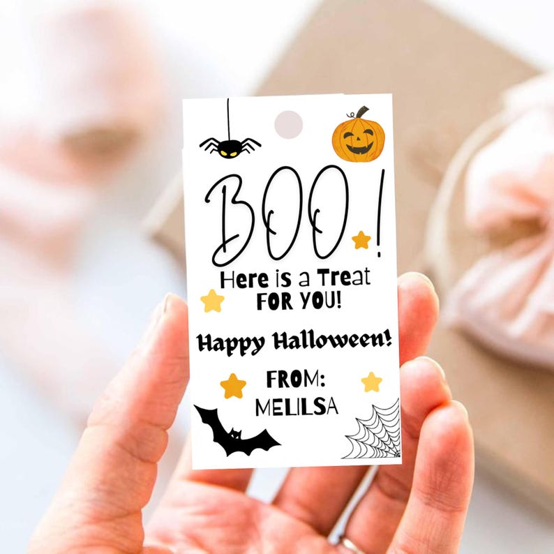 EDITABLE Halloween Favor Tags Boo Halloween Tags Halloween Trick or ...