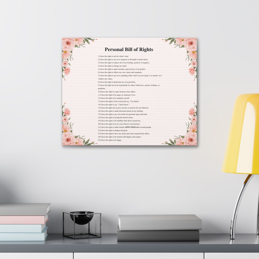 Personal Bill of Rights Therapy Tools Therapy Office Decor - Etsy