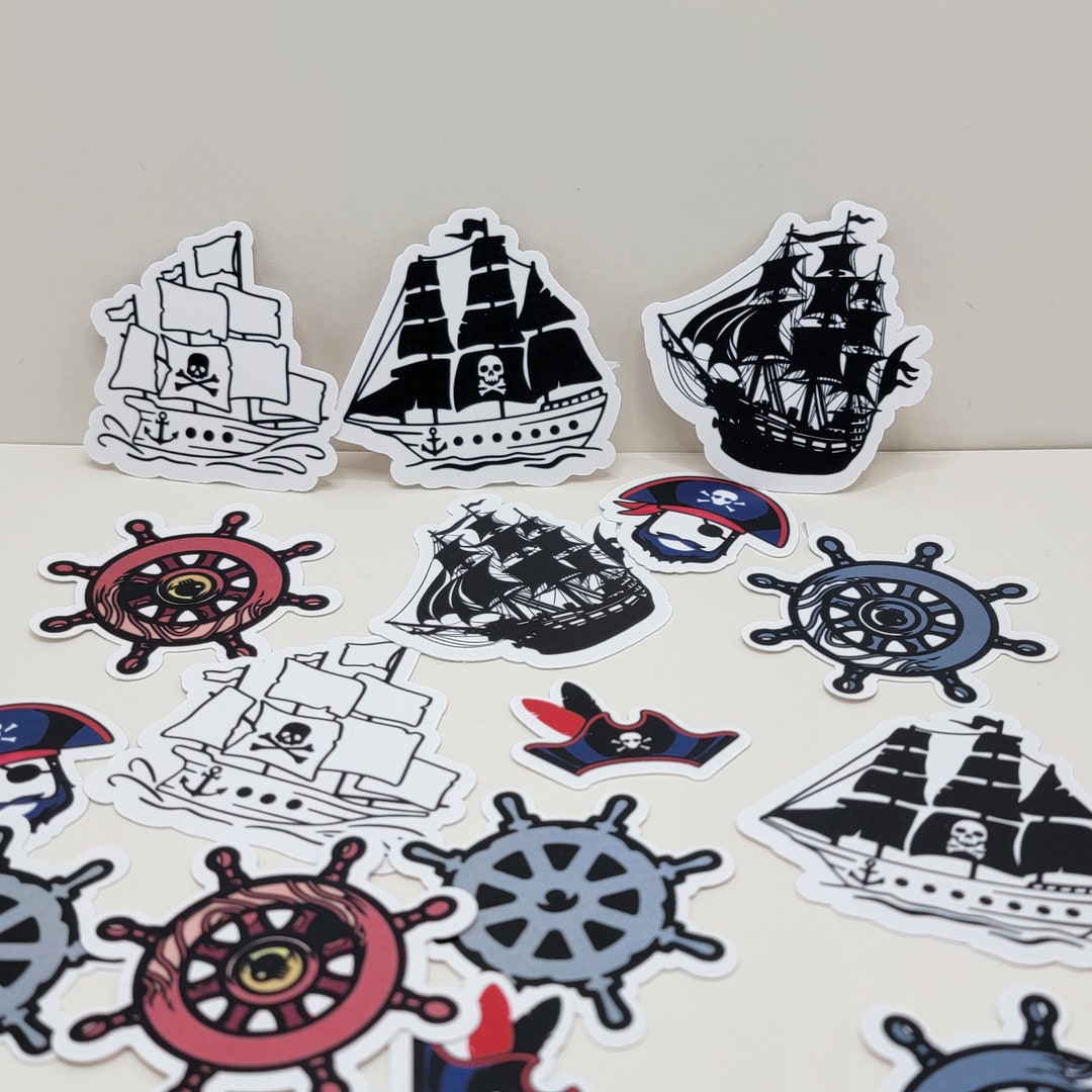 16 Large Pirate Stickers Excellent Gift Stickers, for Laptop, Journal ...