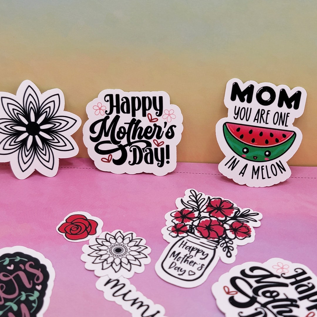 Mothers Day Stickers. Set of 22 Stickers Lot Fun Pack, Laptop, Notepad ...