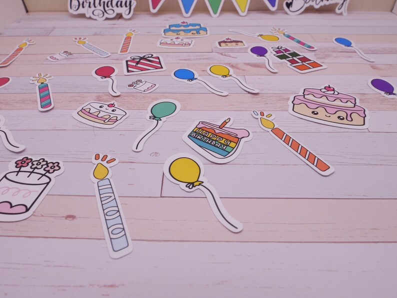 Happy Birthday Stickers Celebration Set of 37 Stickers - Etsy