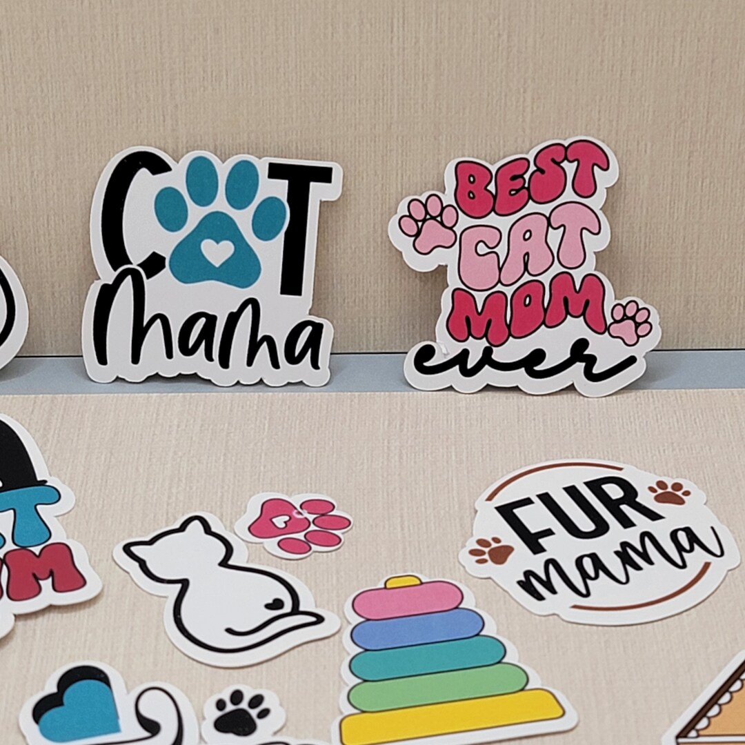 Cat Mum Stickers, Cat Stickers, Set of 28 Stickers, Excellent Gift ...