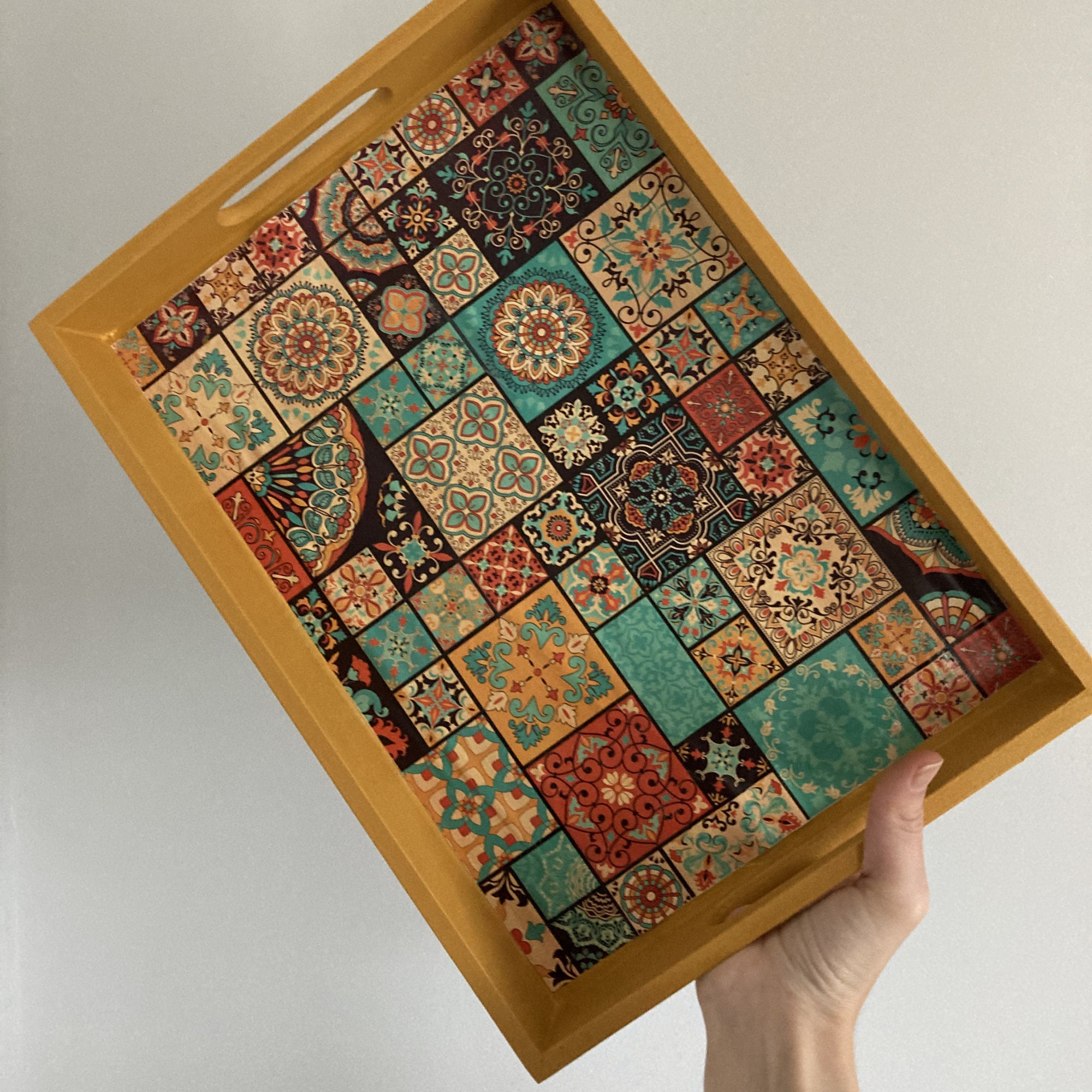 Hand Painted Wooden Tray, Decorative Wooden Tray, Gift for Women ...