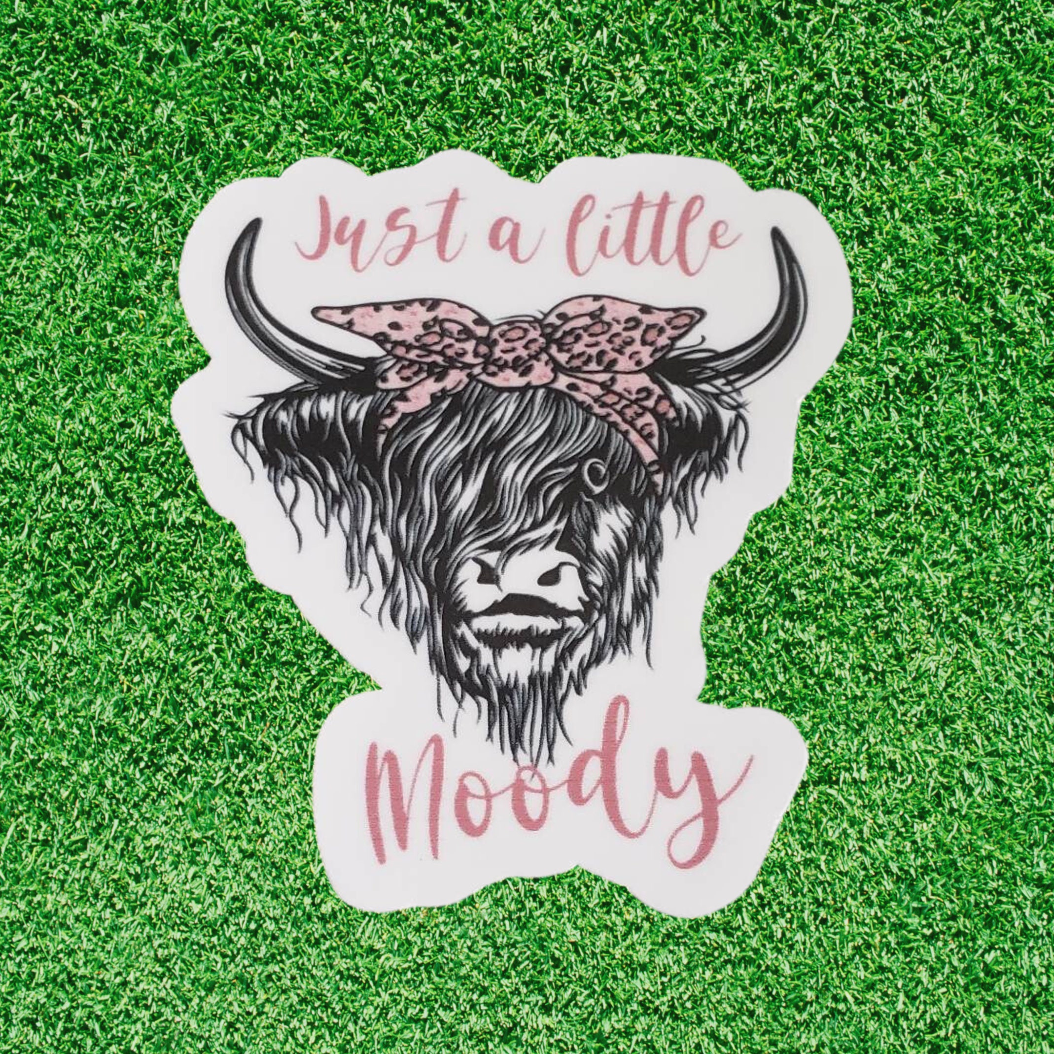 Just a Little Moody Sticker Water Resistant Fade Resistant Water Bottle ...