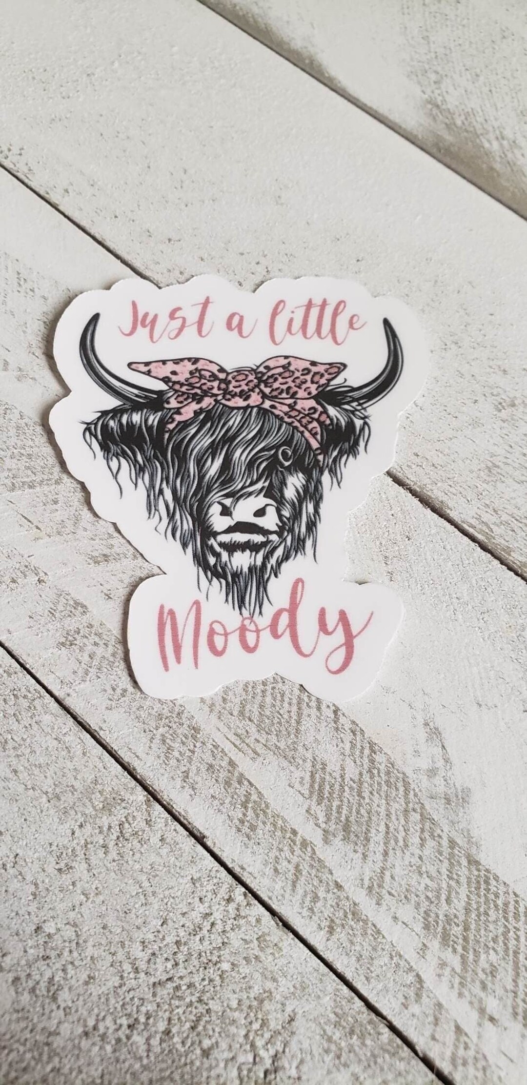 Just a Little Moody Sticker Water Resistant Fade Resistant Water Bottle ...