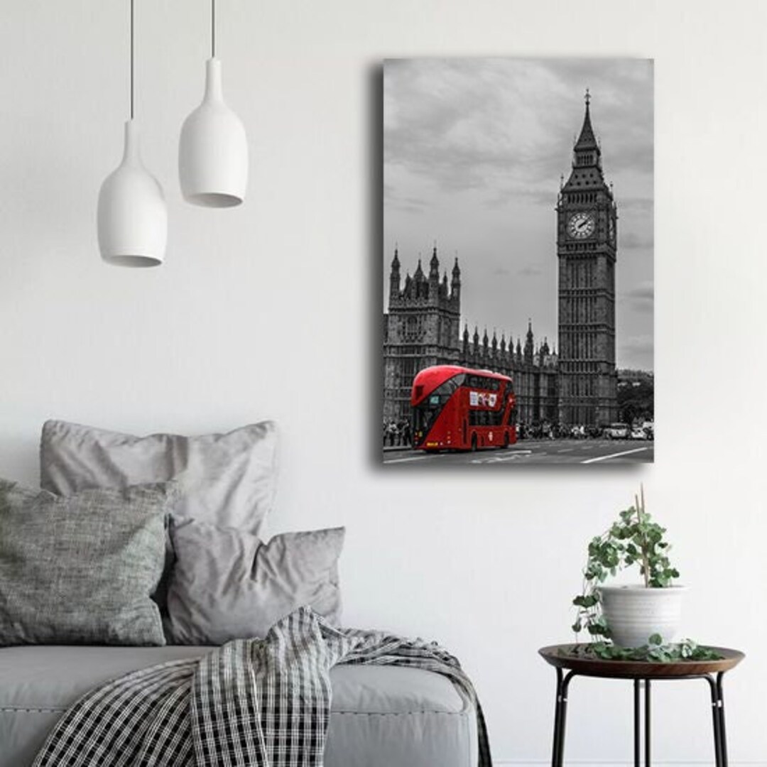 Canvas Wall Art London Big Ben Red Bus - Etsy