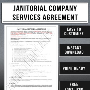 Janitorial Services Agreement Template | Sanitation Services Contract ...