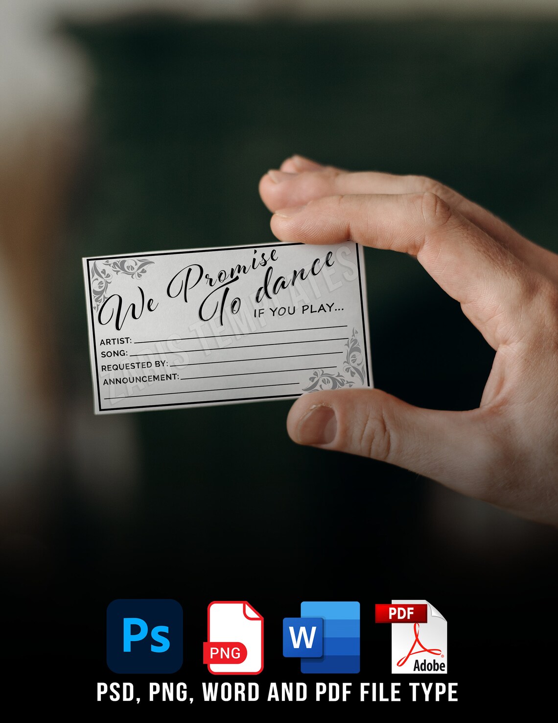 DJ Song Request Template | Disc Jockey Song Request Printable Card ...