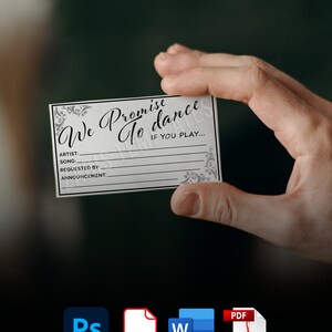 DJ Song Request Template | Disc Jockey Song Request Printable Card ...