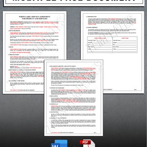 White Label Service Agreement for Product and Services Agreement ...