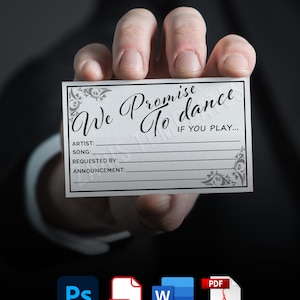 DJ Song Request Template | Disc Jockey Song Request Printable Card ...