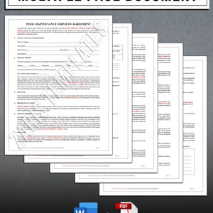 Pool Maintenance Services Agreement Template | Spa Care Services ...
