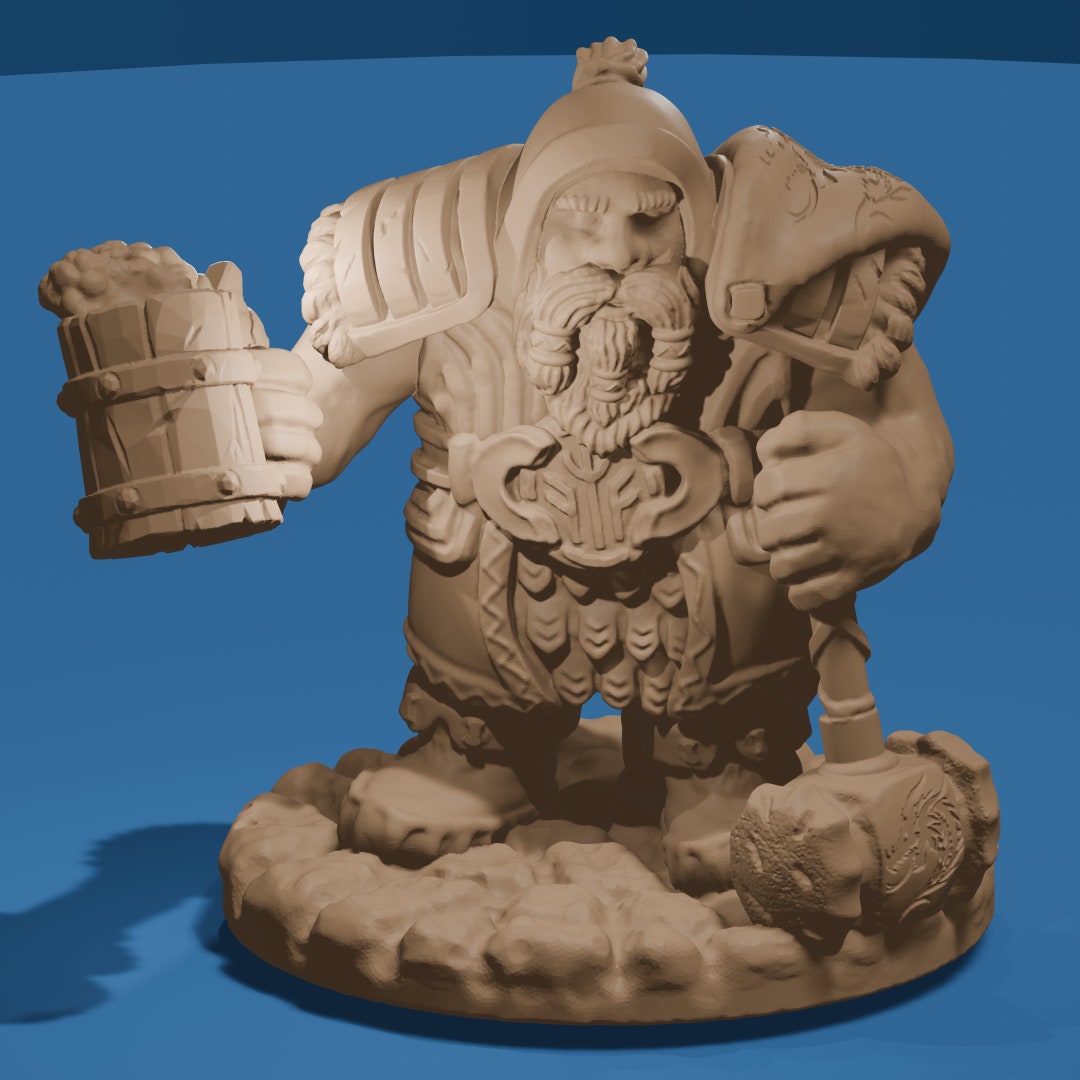 Beer-drinking Dwarf Warrior / Fantasy Dwarven Figure - Etsy