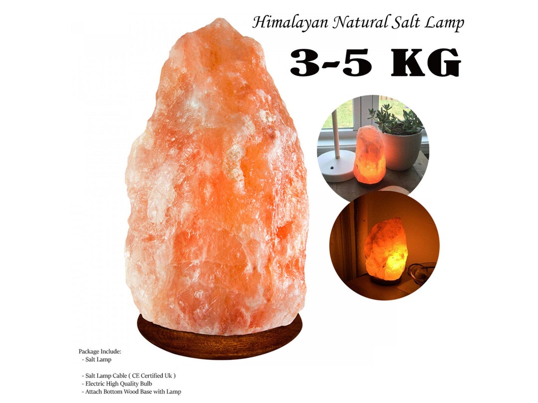 Natural Salt Lamp Himalayan Crystal Rock Healing Ionizing Genuine Pink ...