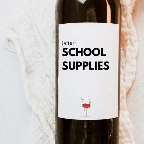 Teacher Wine Label - Etsy