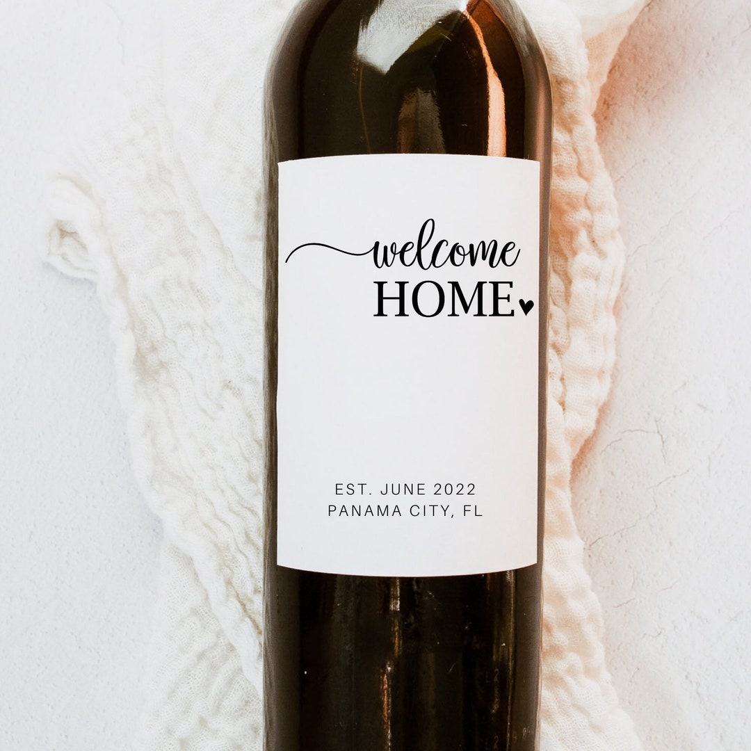 Personalized Housewarming Gift, Welcome Home Wine Label, Housewarming ...