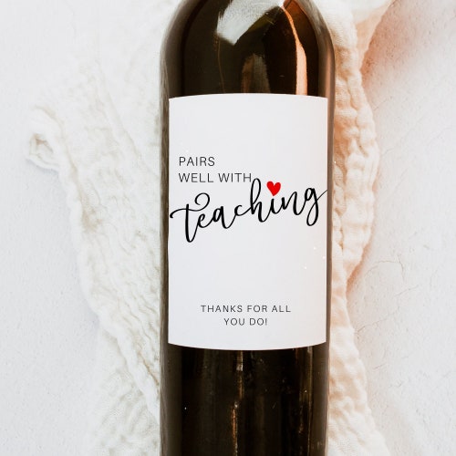 Printable Teacher Wine Labels - Etsy
