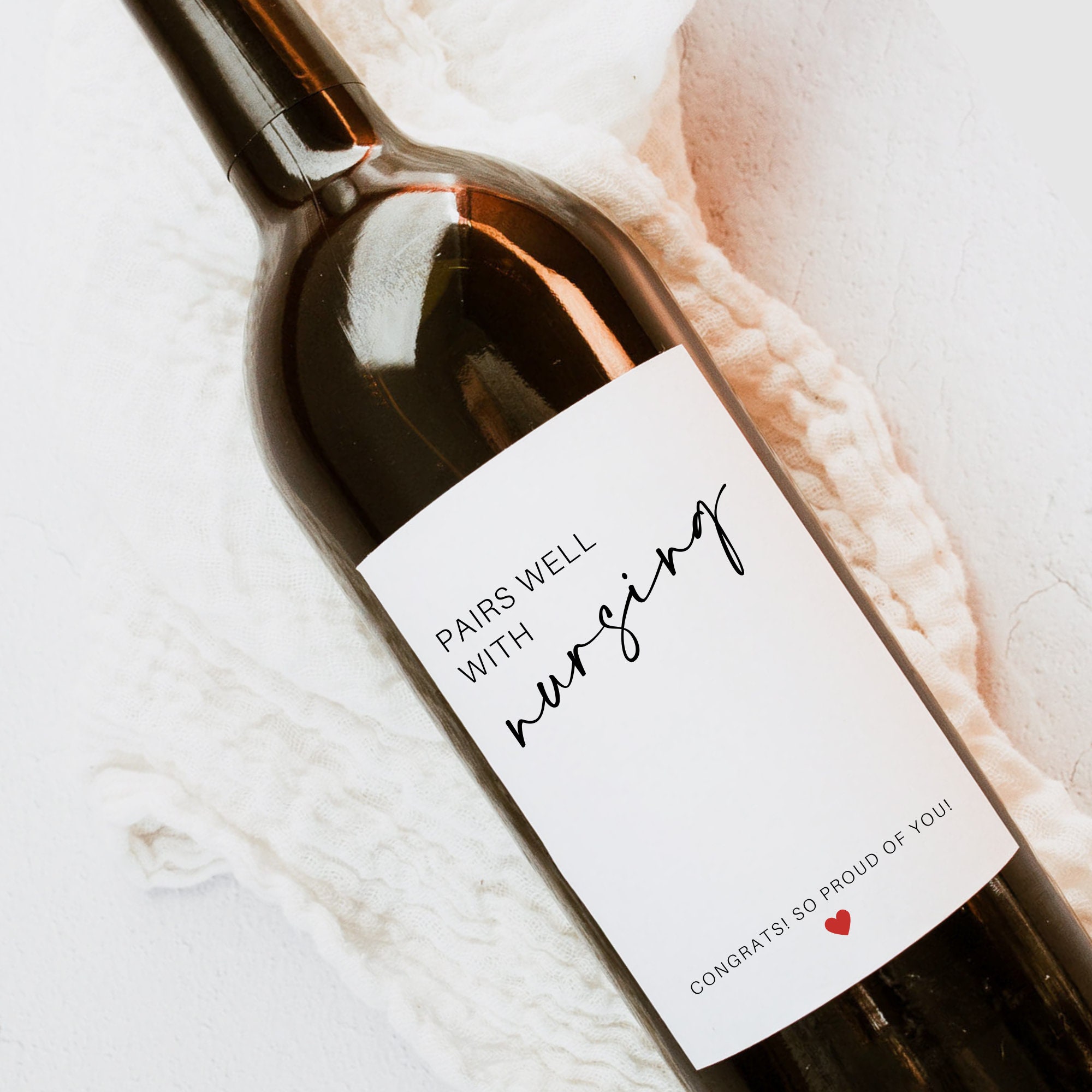 Pairs Well With Nursing Wine Label Nurse Label Nurse | Etsy