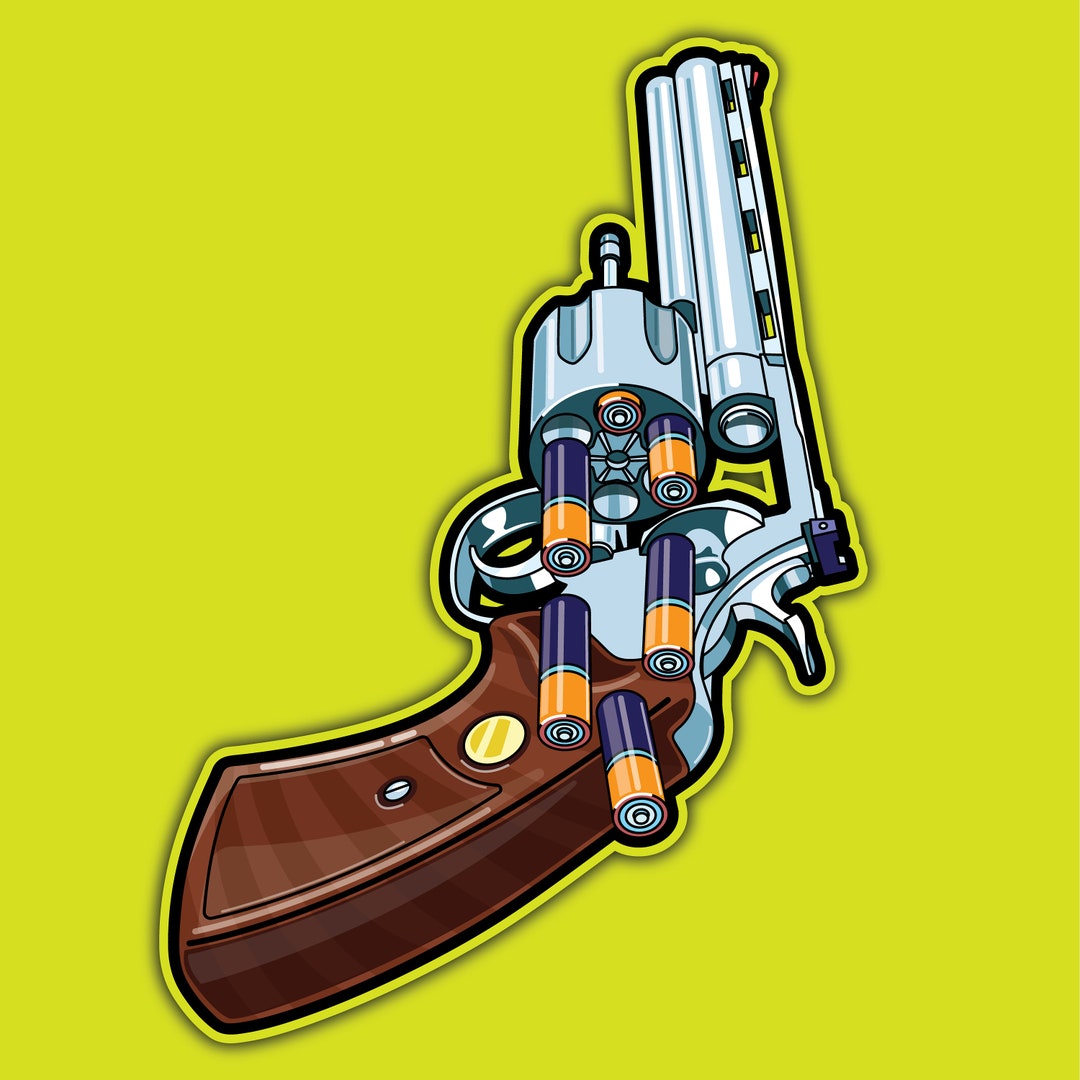 Battery Powered Gun Vinyl Sticker - Etsy