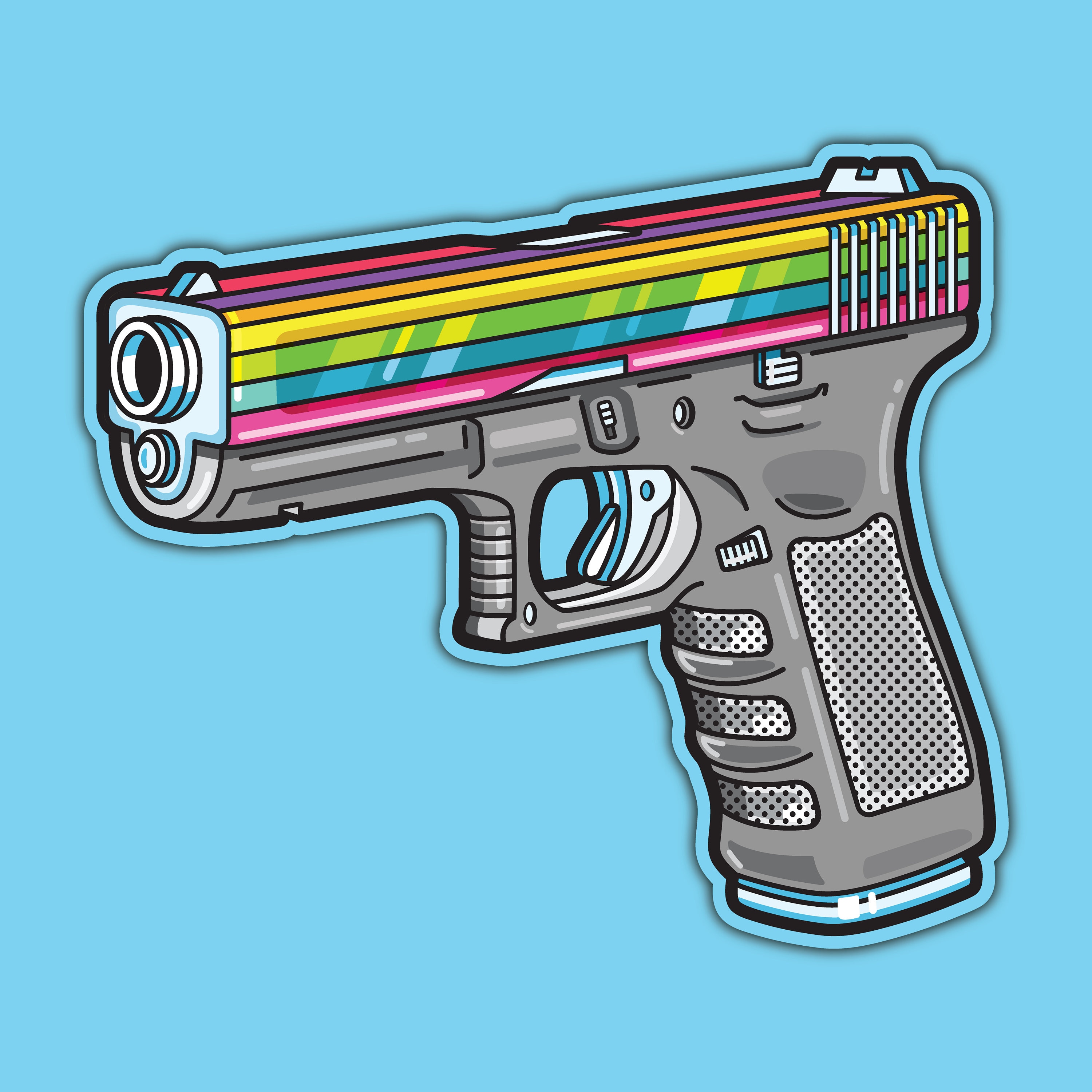 Rainbow Glock Vinyl Sticker - Etsy