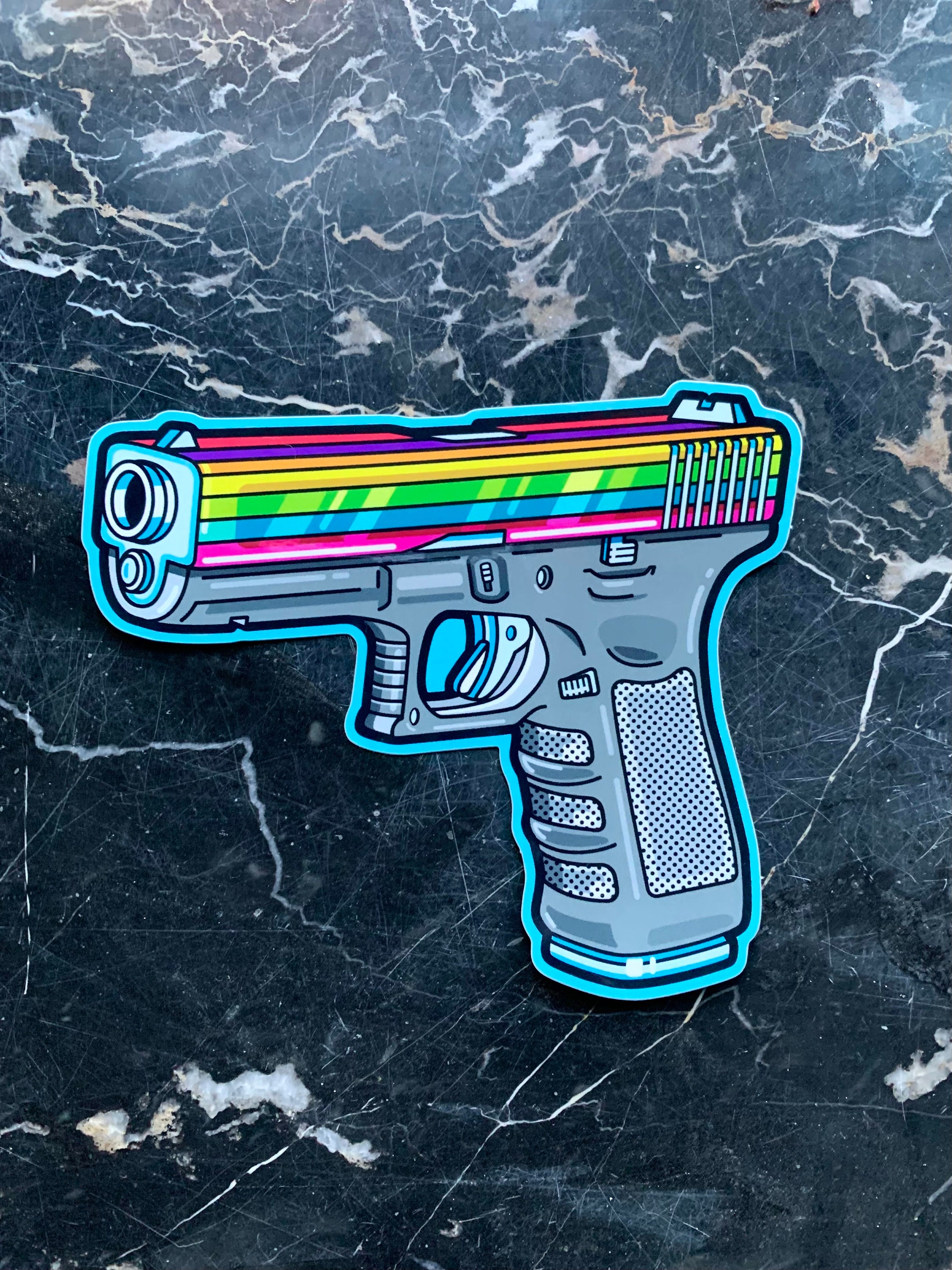 Rainbow Glock Vinyl Sticker - Etsy