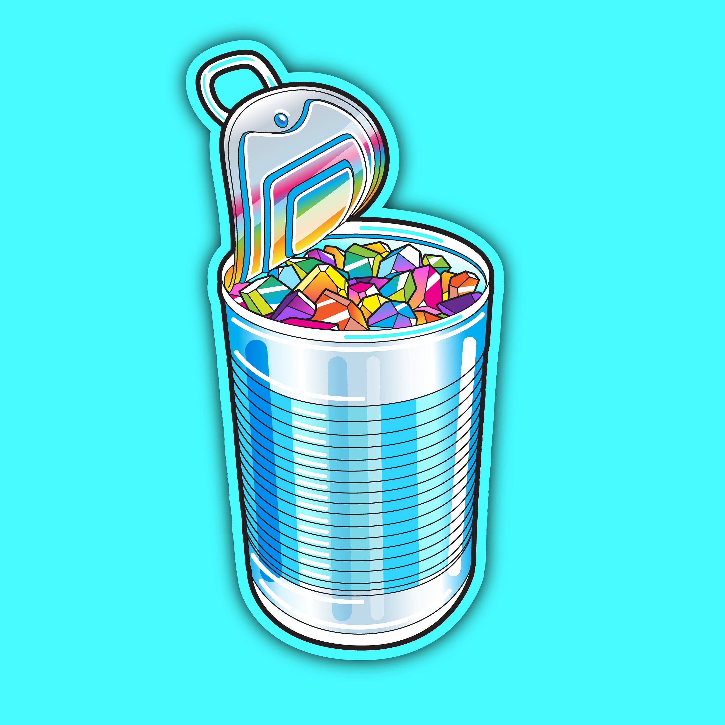 Gem Can Vinyl Sticker - Etsy