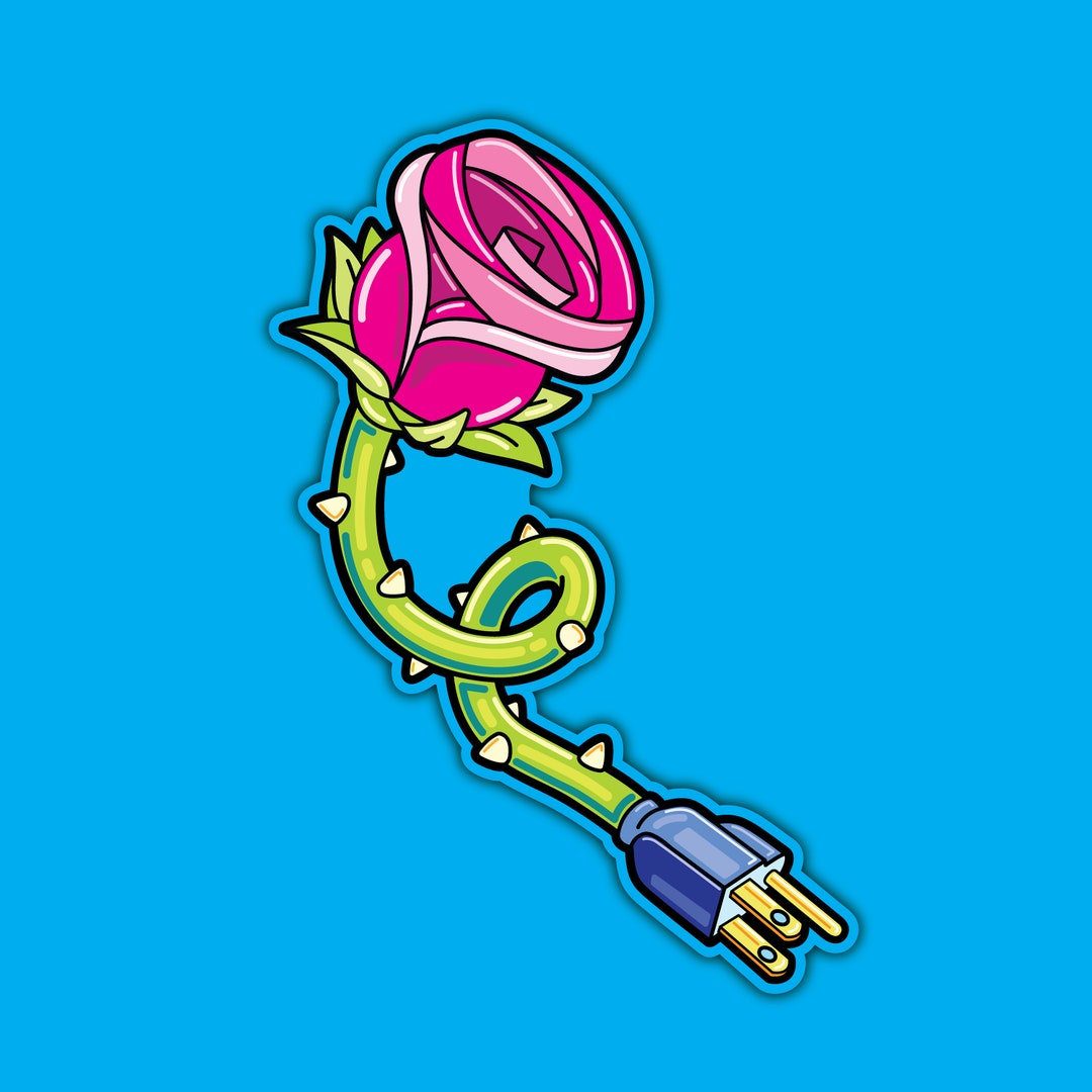 Electric Rose Vinyl Sticker - Etsy