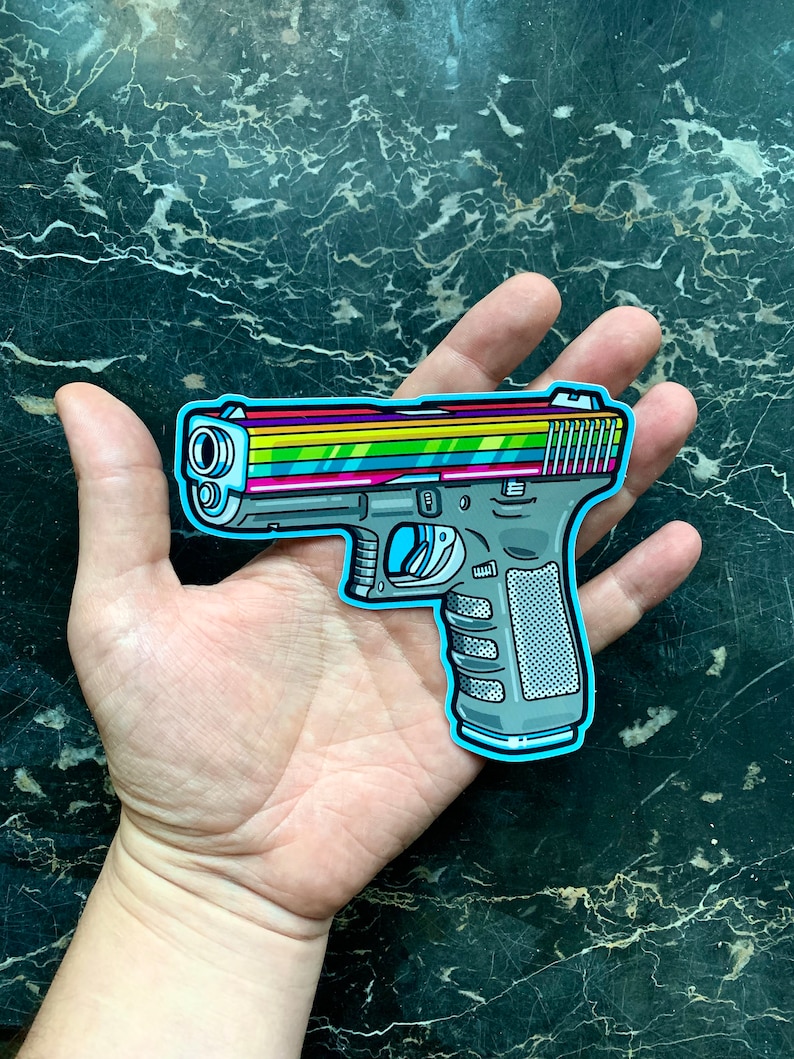 Rainbow Glock Vinyl Sticker - Etsy