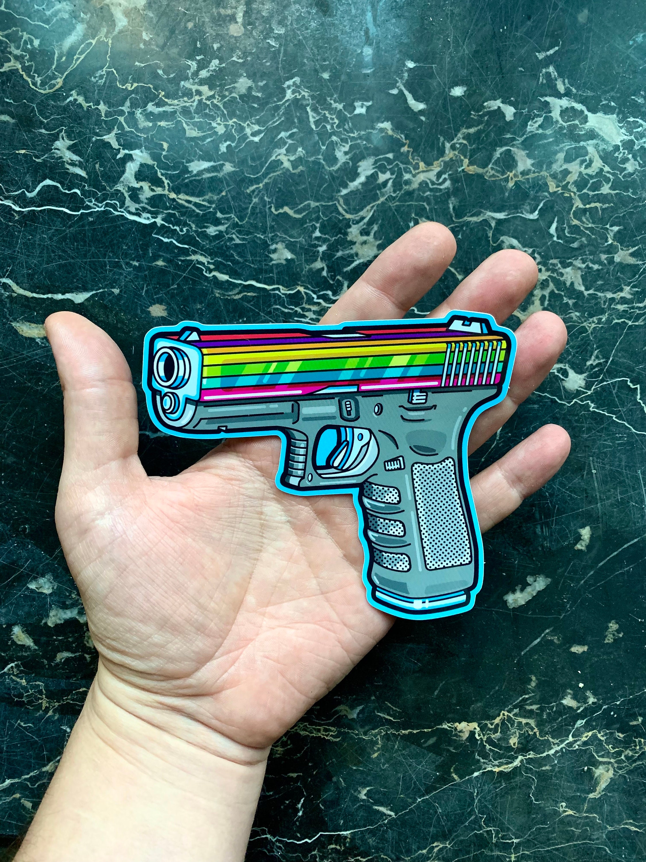 Rainbow Glock Vinyl Sticker - Etsy