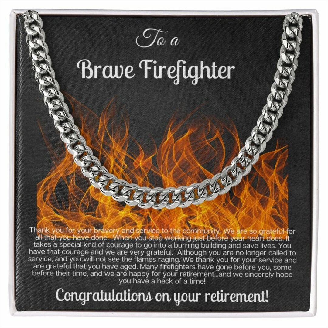 Cuban Link Chain Firefighter Retirement Firefighter - Etsy